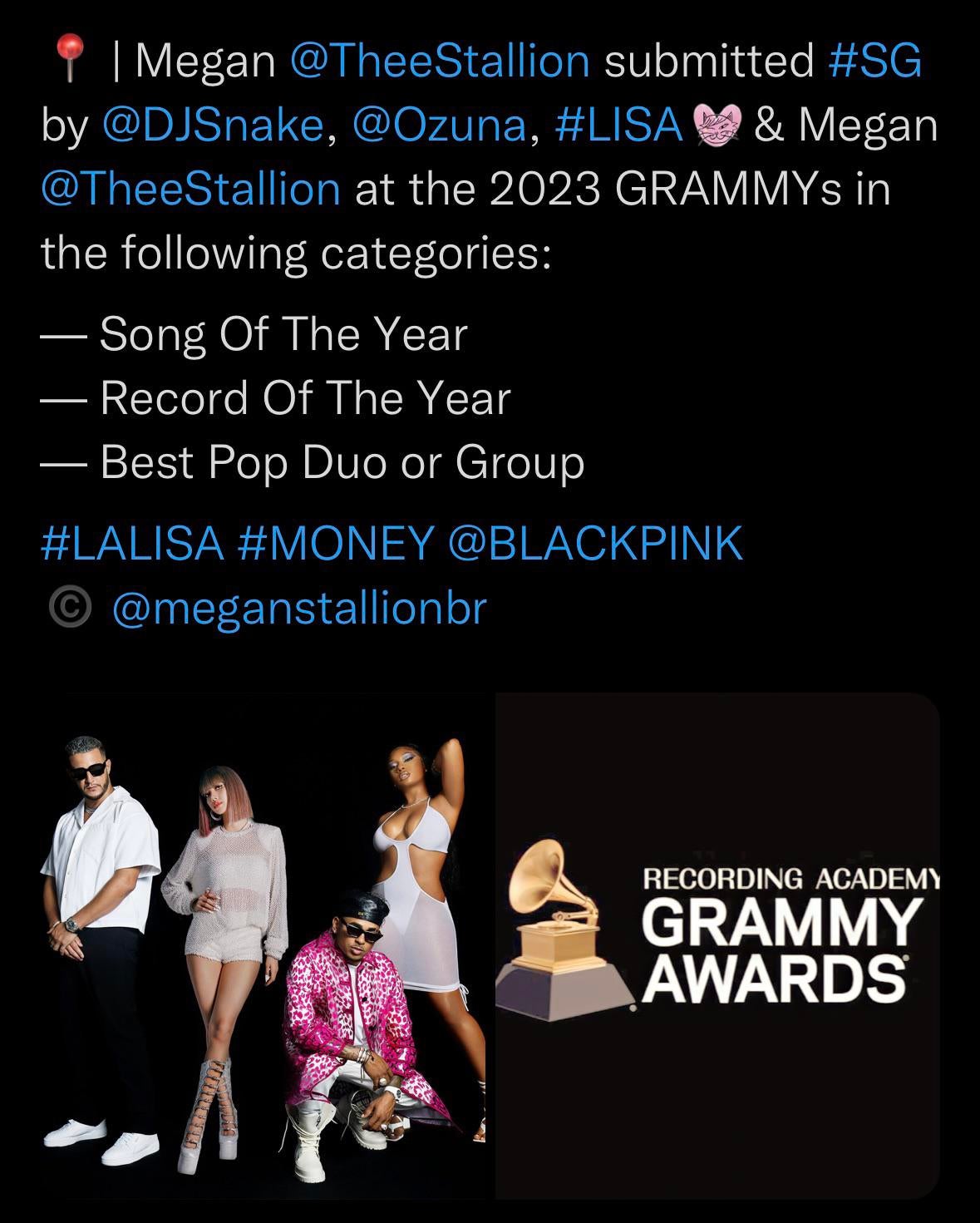 221014 Megan Thee Stallion submitted ‘SG’ by DJ Snake, Ozuna, Megan ...