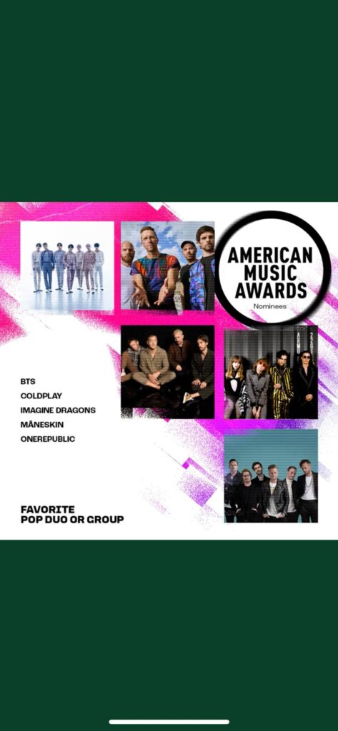 [AMAs] BTS has been nominated for Favorite Pop Duo or Group and ...