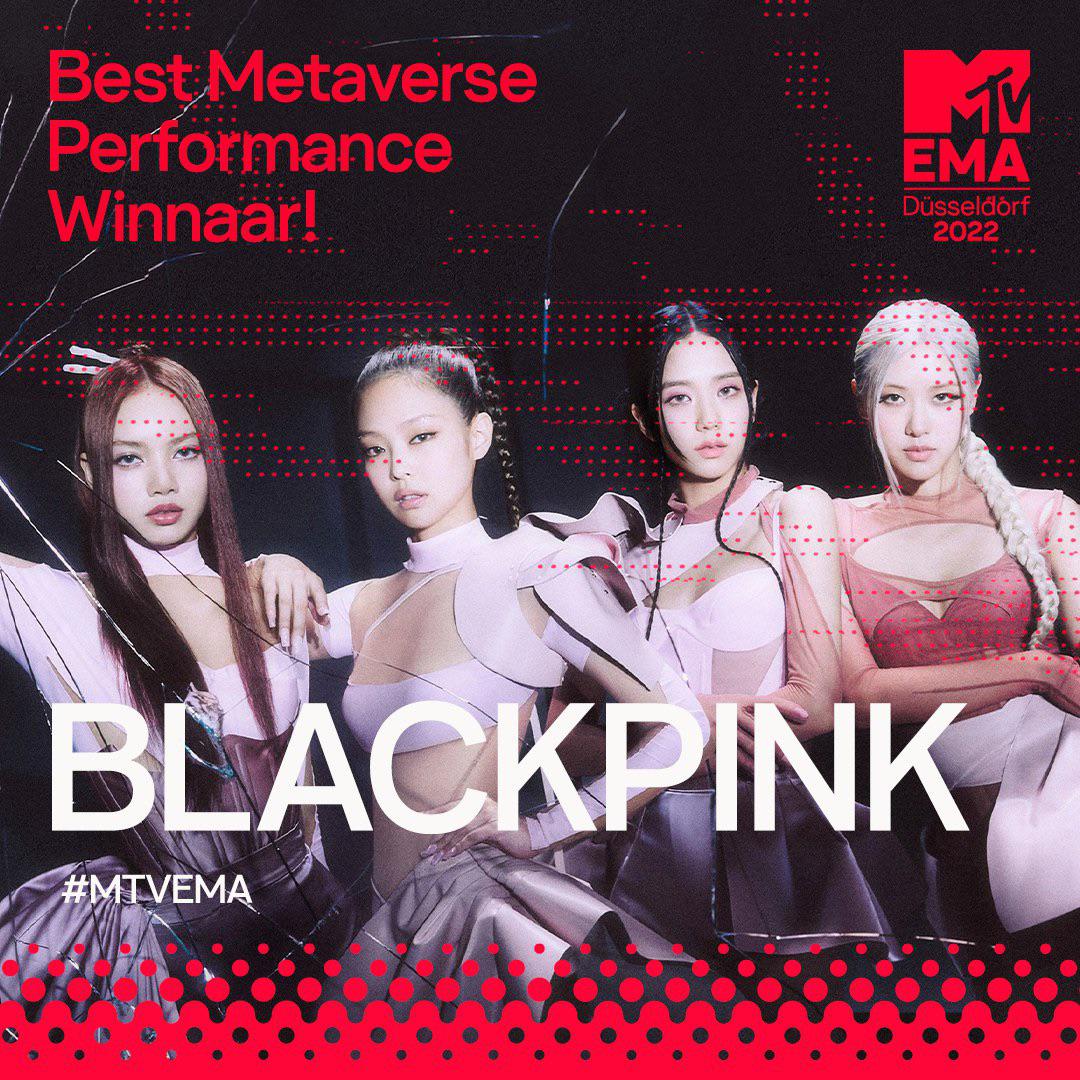 221113 BLACKPINK wins ‘Best Metaverse Performance’ at the 2022 MTV ...