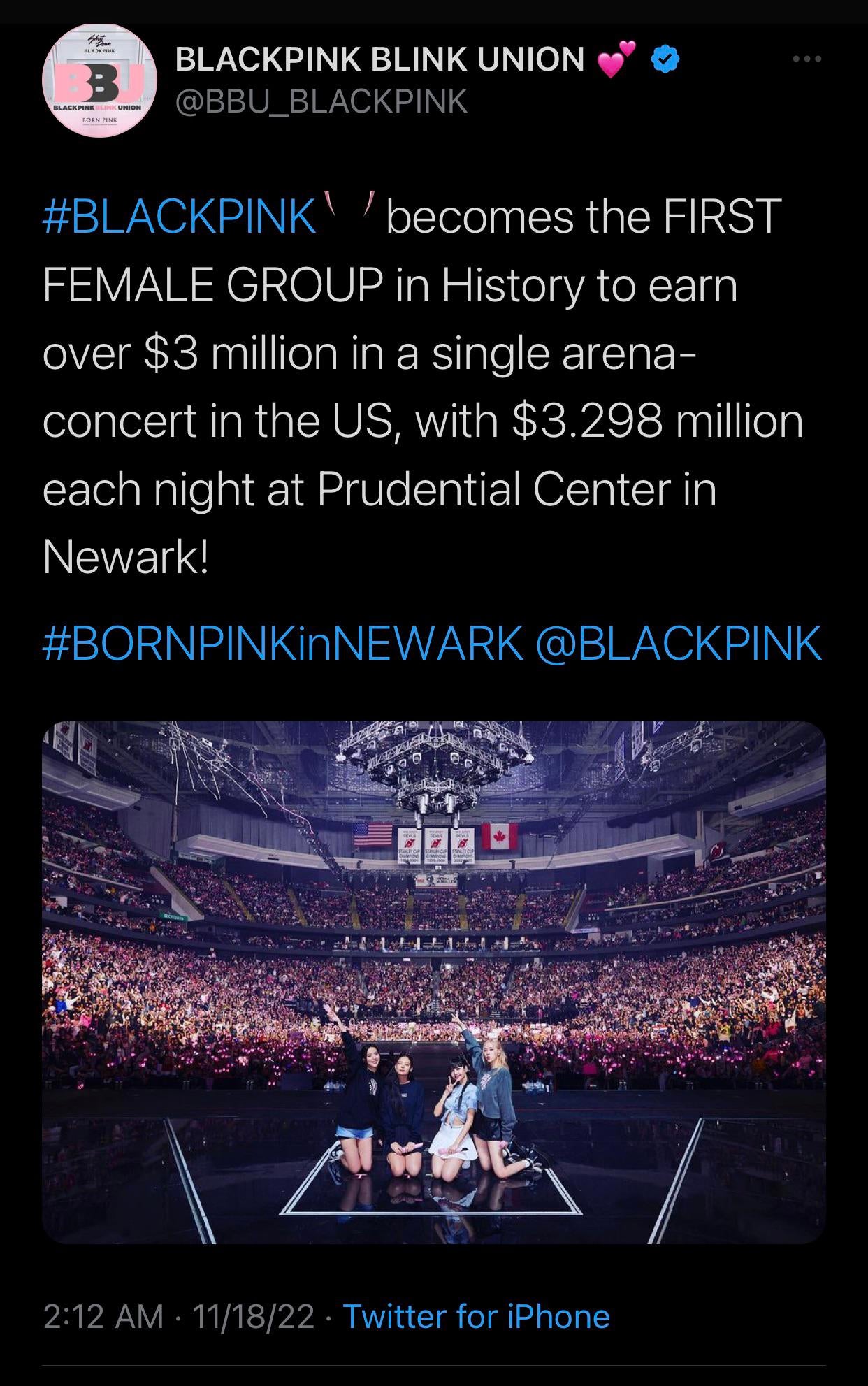 221118 BLACKPINK becomes the FIRST FEMALE GROUP in History to earn over ...