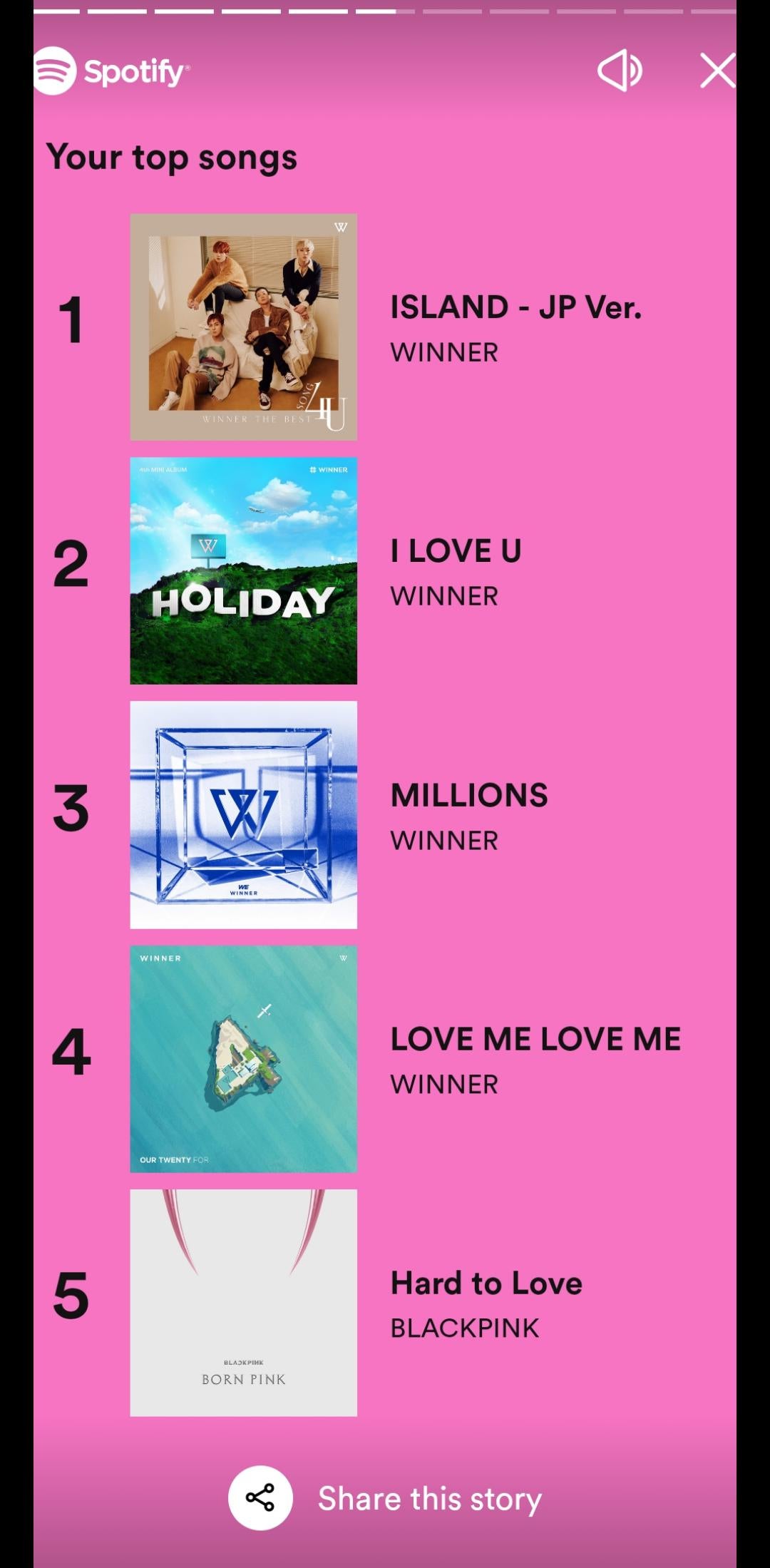 My Spotify Wrapped top 5 - PTKOREA