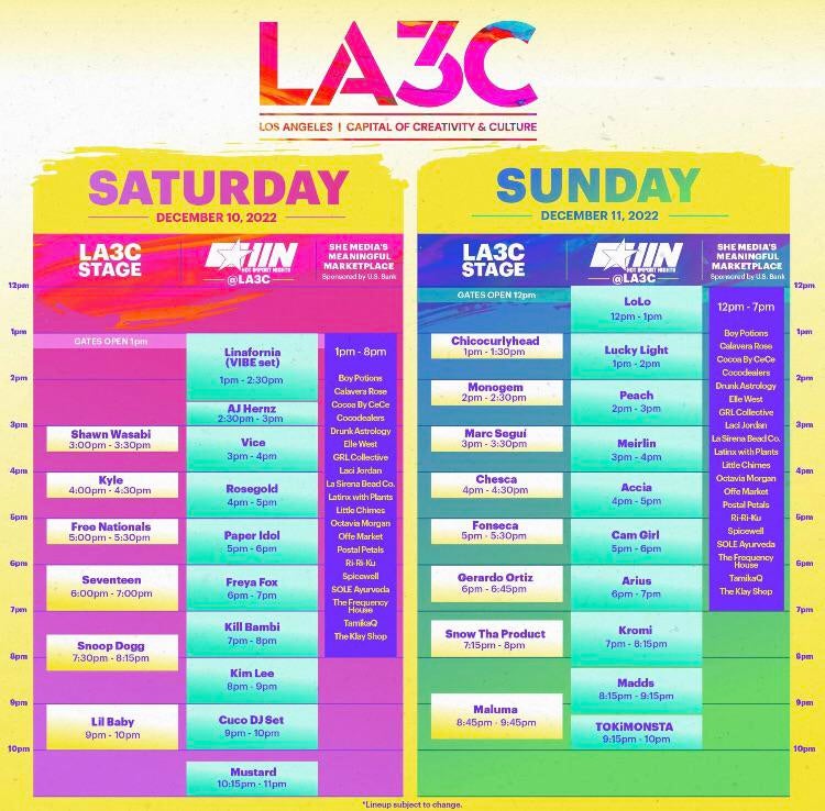 Line up for LA3C this weekend https://www.la3c.com/ - PTKOREA