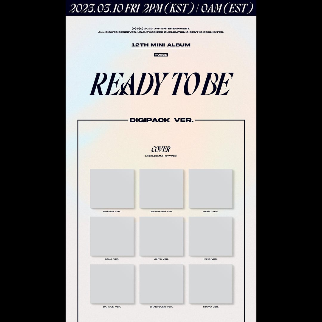 TWICE - The 12th Mini Album: READY TO BE (Digipack Packaging Preview ...