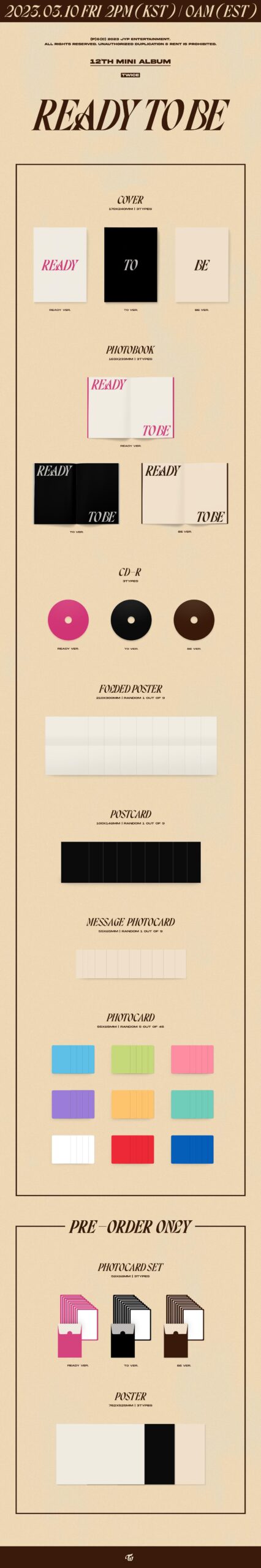 TWICE - The 12th Mini Album: READY TO BE (Album Packaging / Merchandise ...