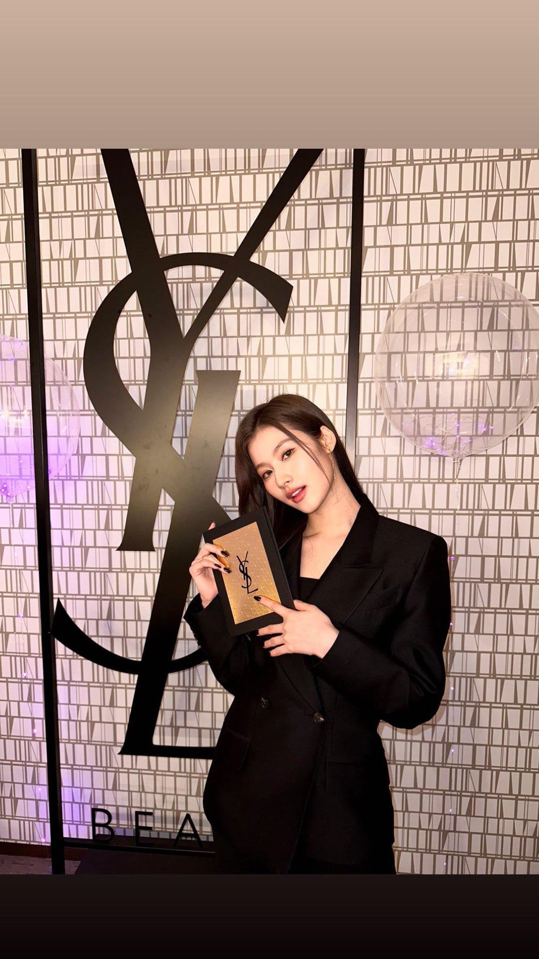 230325 Sana Instagram Story Updates - Sana at the YSL Beauty event ...