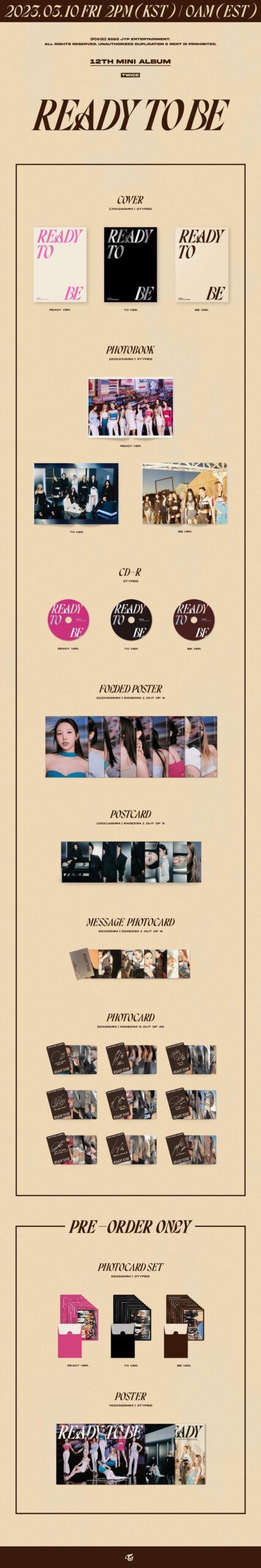 TWICE - The 12th Mini Album: READY TO BE (Album Packaging / Merchandise ...