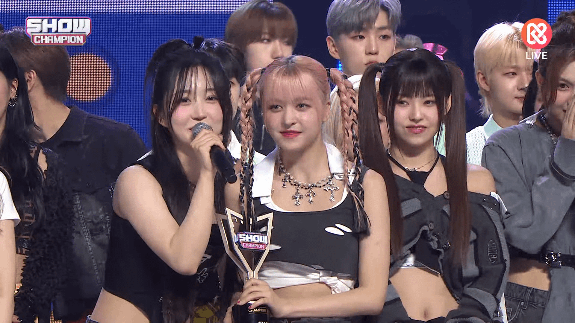 NMIXX have earned their first ever music show win for "Love Me Like This" on MBC M Show Champion ...