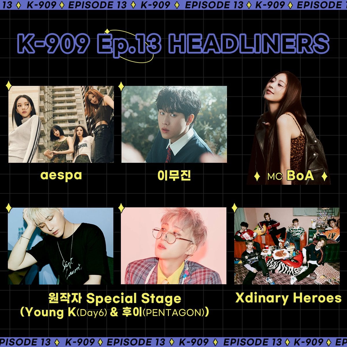 aespa, Lee Mujin, DAY6 Young K, PENTAGON Hui & Xdinary Heroes (with MC: BoA) - JTBC K-909 ...