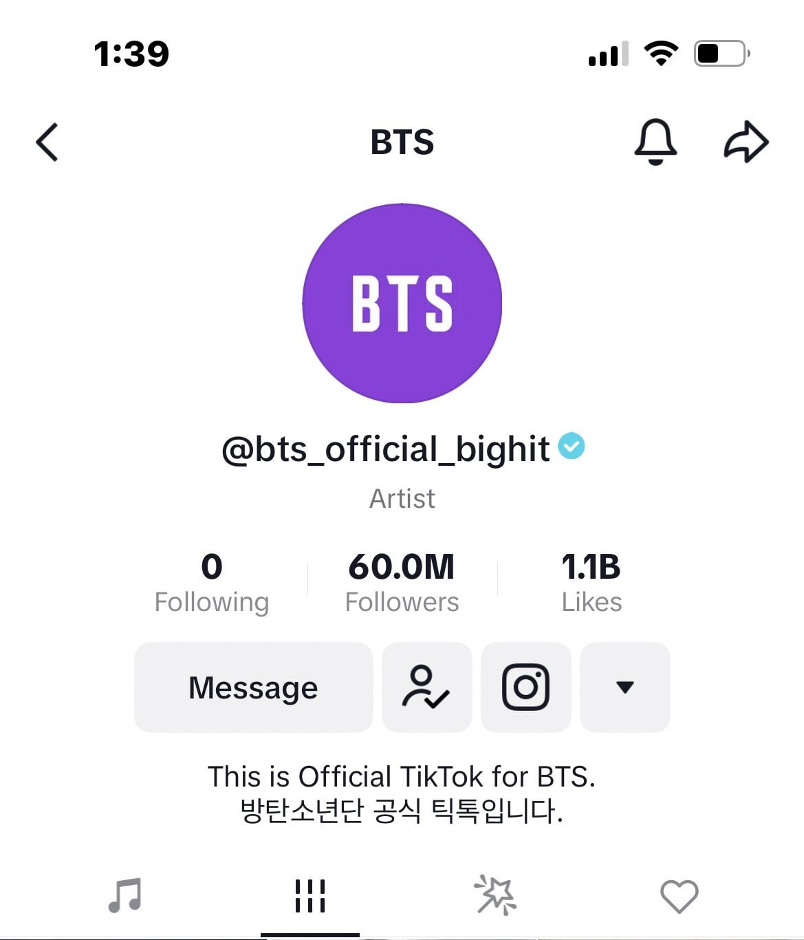 230605 BTS has now surpassed 60 million followers on TikTok - PTKOREA