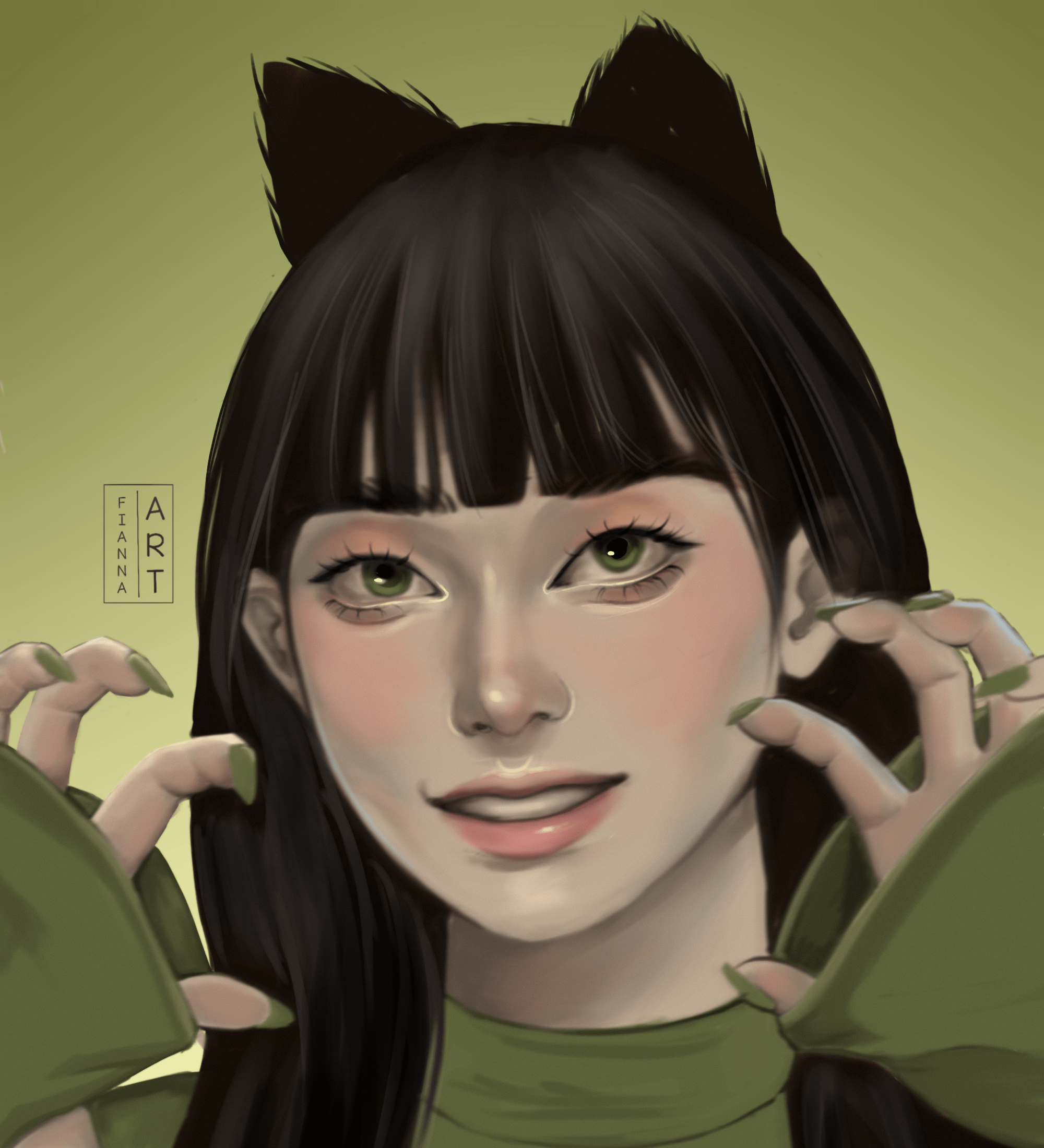 230829. Haerin cat fanart 😺💚 - PTKOREA