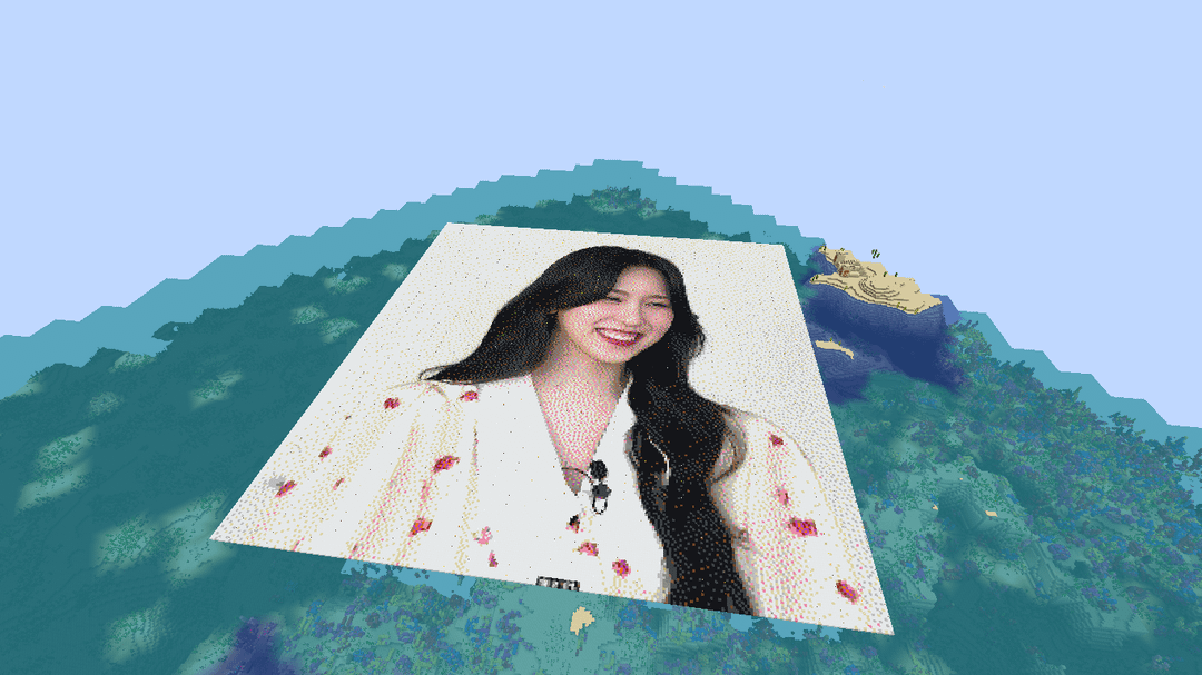 I finally finished this Mina Minecraft Map Art! 100% survival, gathered ...