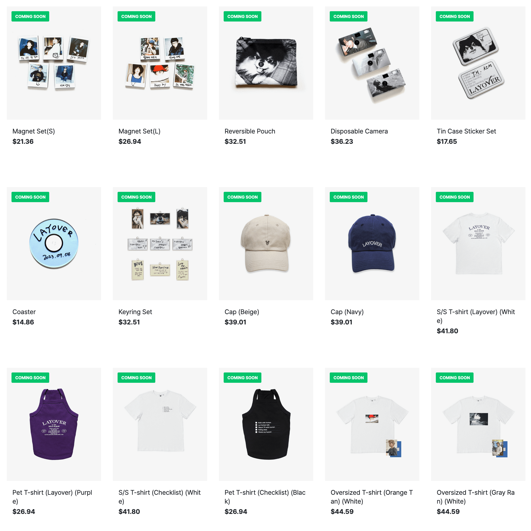 [Weverse Shop] V 'Layover' Merch Preview - 140923 - PTKOREA