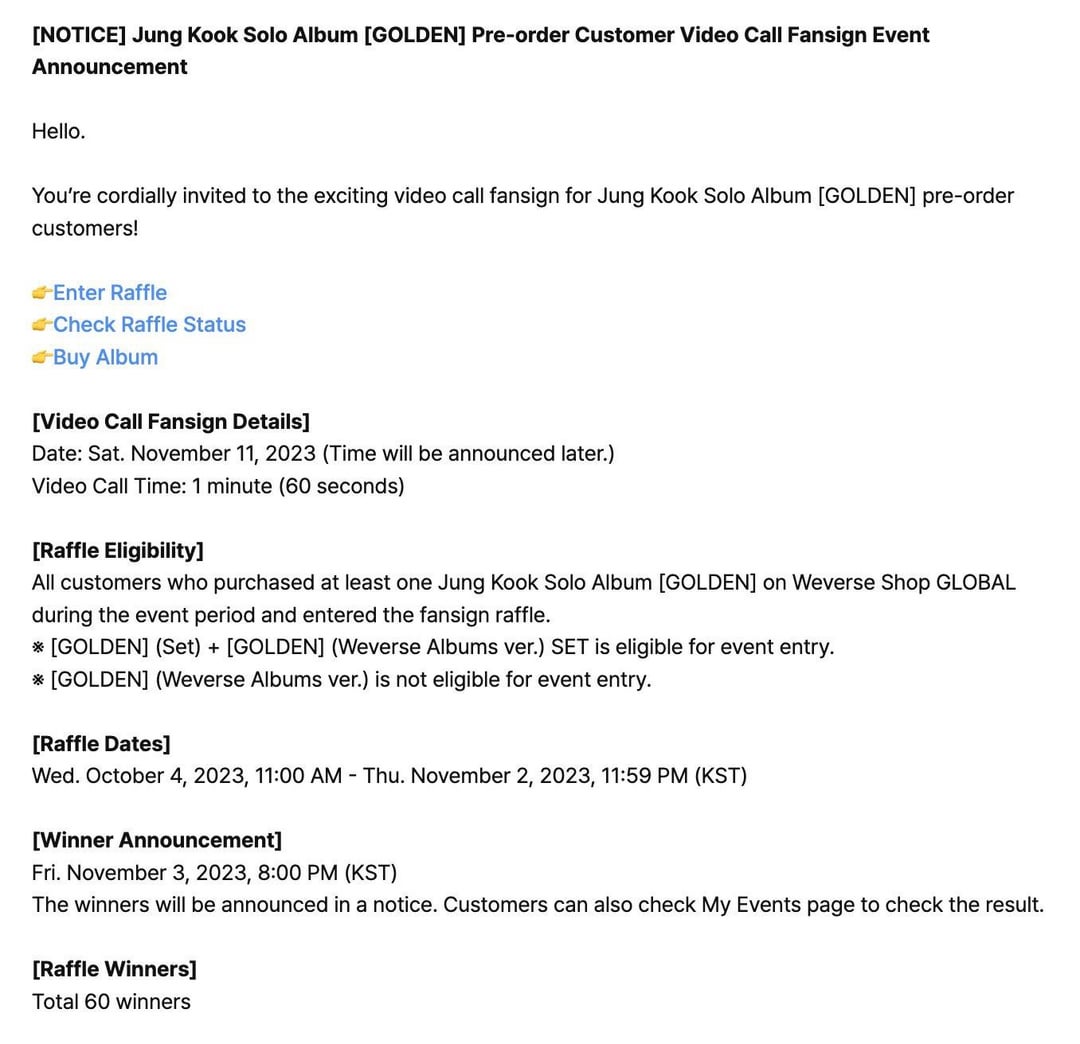 Jungkook Solo Album 'GOLDEN' Pre-order Customer Video Call Fansign ...