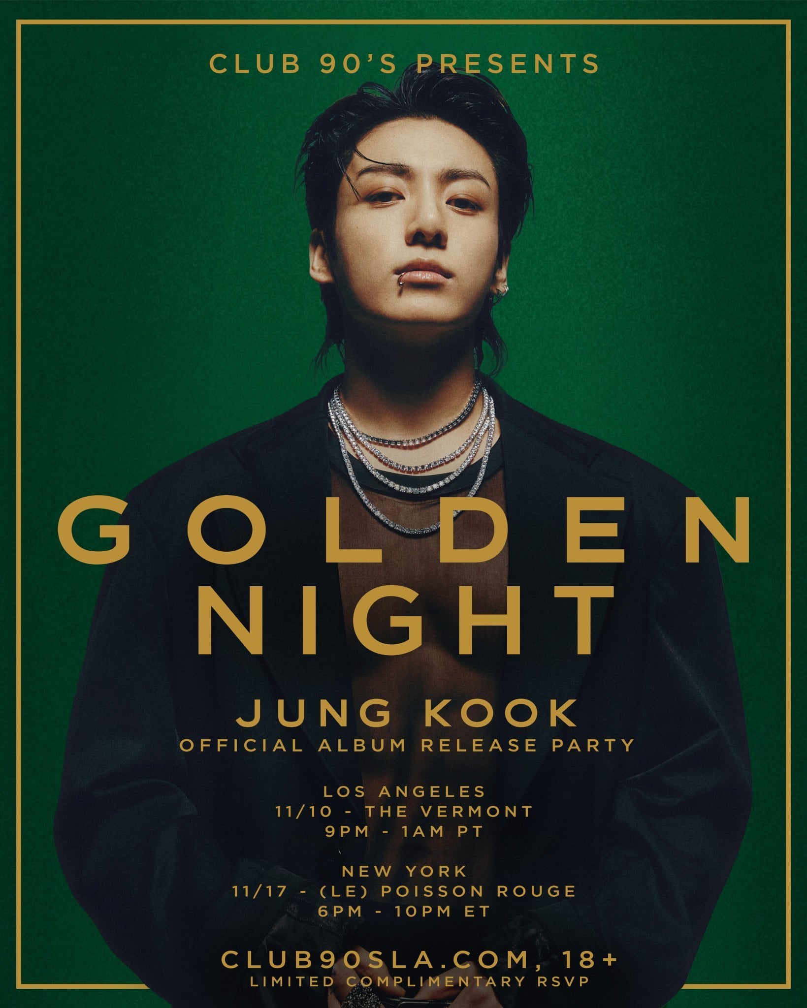 231103 Geffen Records: To celebrate the release of Jung Kook's solo album 'GOLDEN', Club90sLA ...