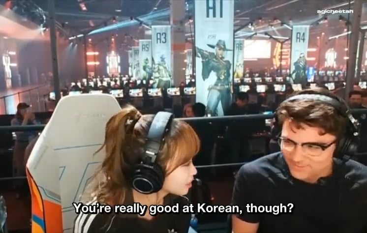 Chaewon playing Overwatch with translations. - PTKOREA