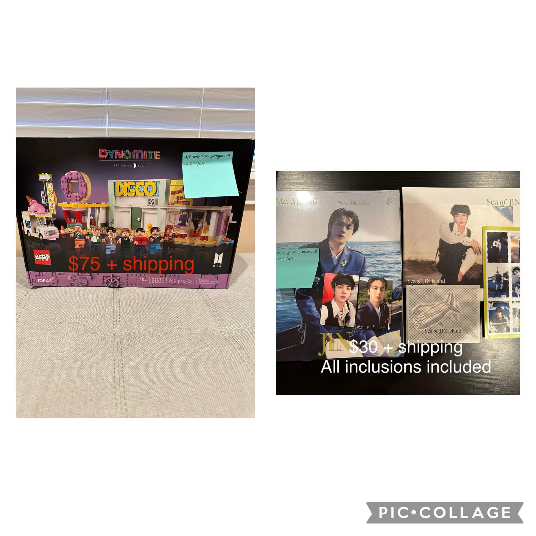 [WTS, US/CAN] Jin photo folio and Lego Dynamite set - PTKOREA