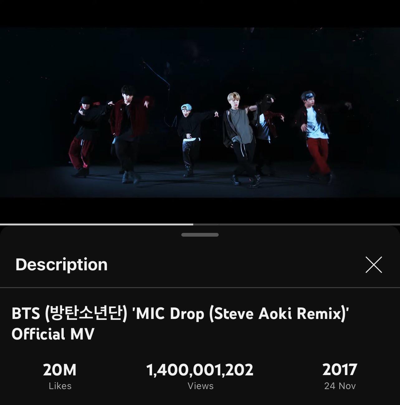 BTS’ ‘MIC Drop (Steve Aoki Remix)’ MV surpasses 1.4 billion views on YouTube, their 4th MV to do ...