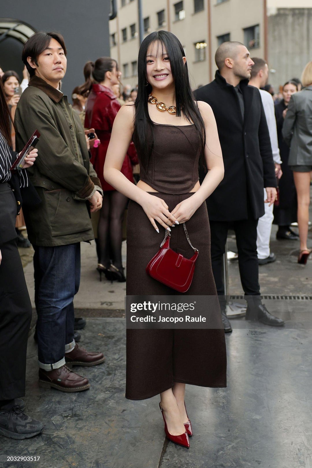 240224 Getty Images: Hanni @ Gucci F/W 2024 Women’s Fashion Show - PTKOREA