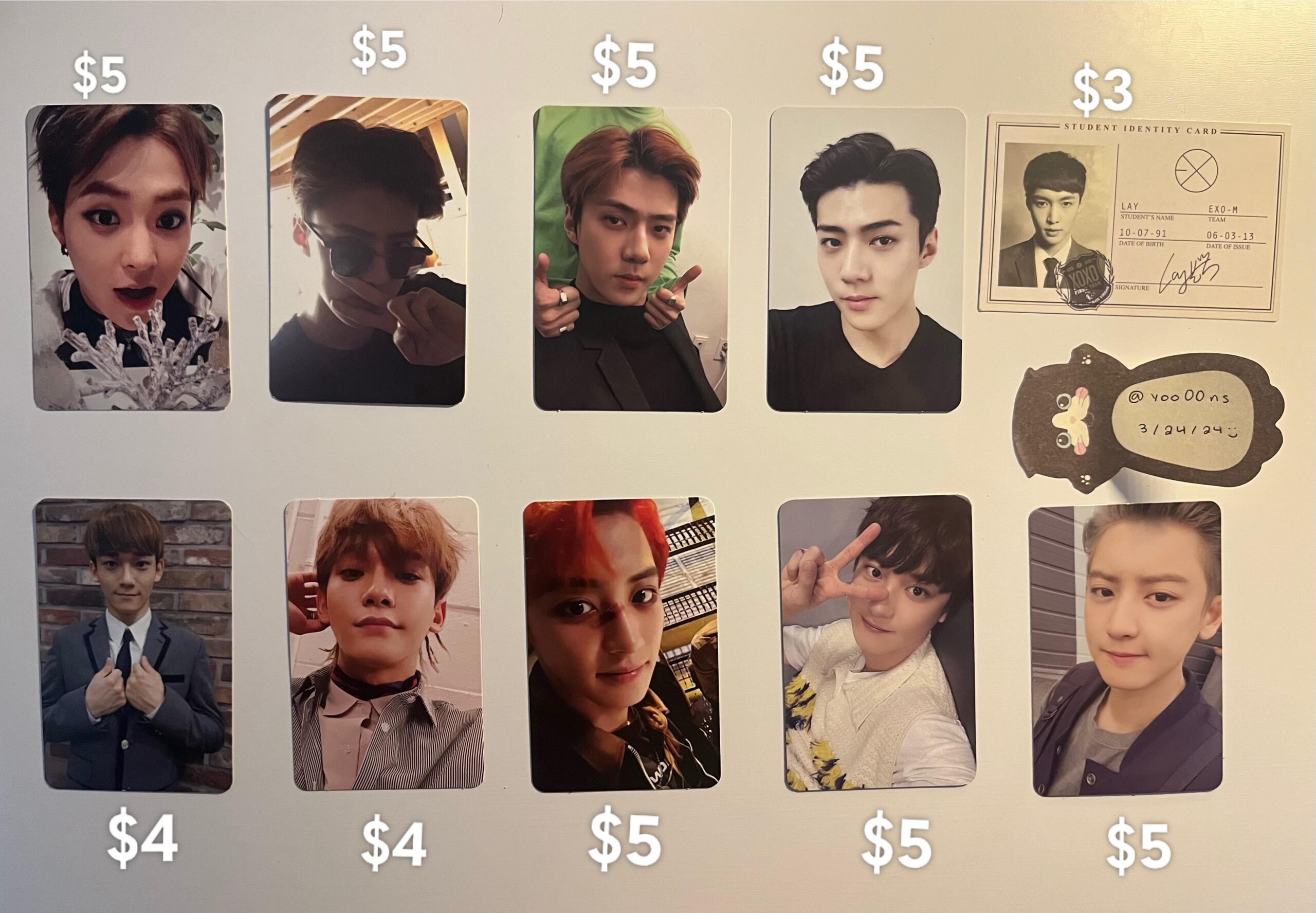 [WTS] [USA] EXO photocards ⋆𐙚₊˚⊹♡ - PTKOREA