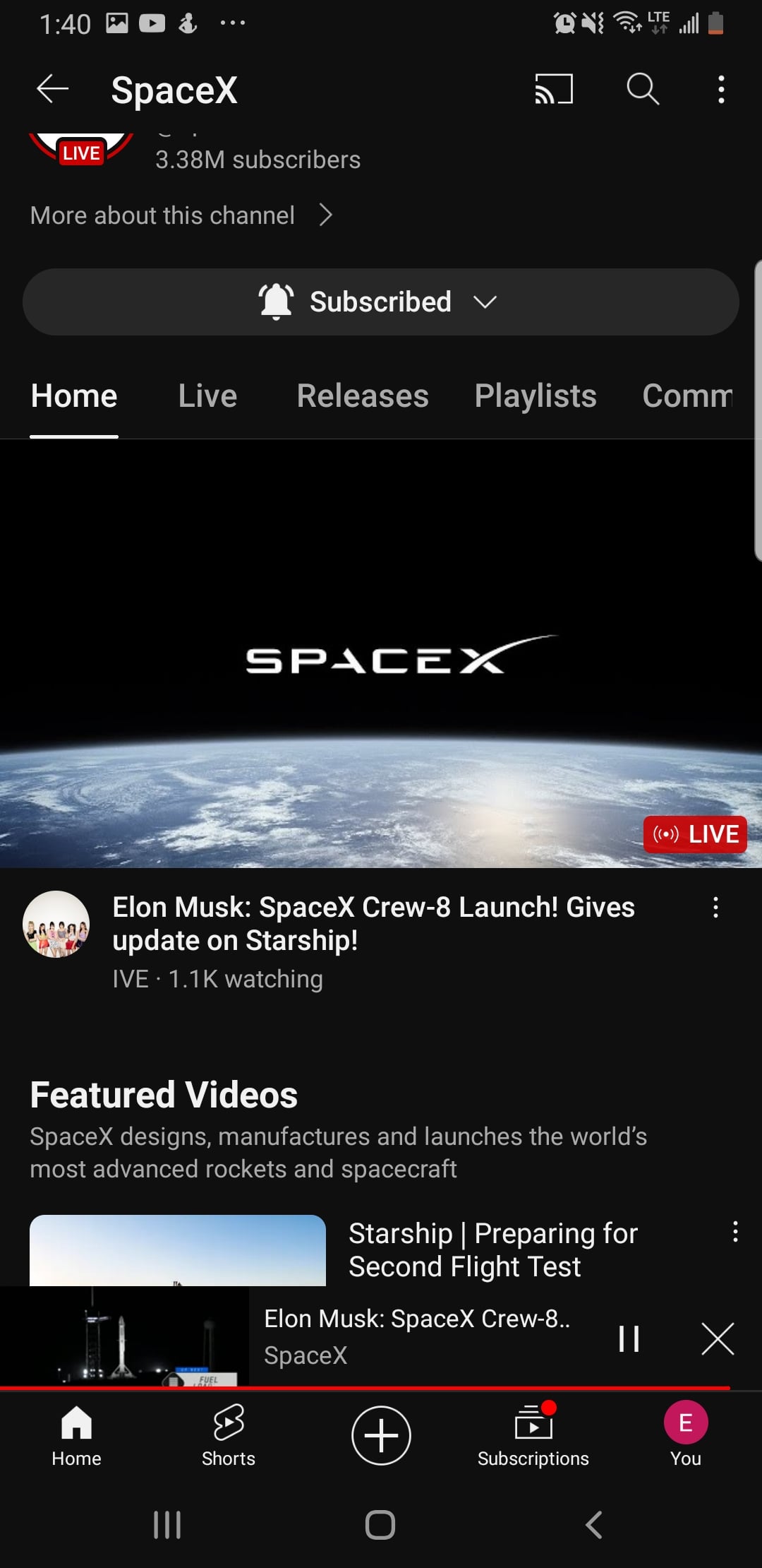 Did IVE's YouTube get hacked it's live broadcasting Elon Musk's Space X launch all their content ...