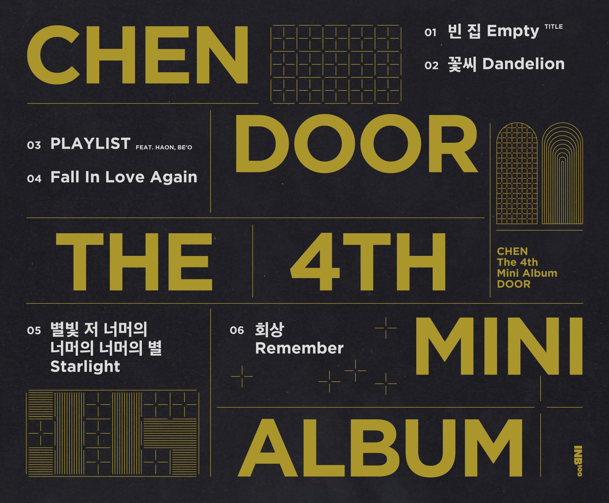 240522 Chen - The 4th Mini Album - DOOR (Tracklist) - PTKOREA