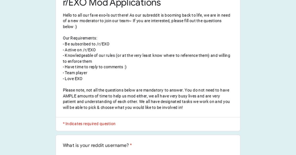 r/EXO is looking for moderators to join the team! - PTKOREA