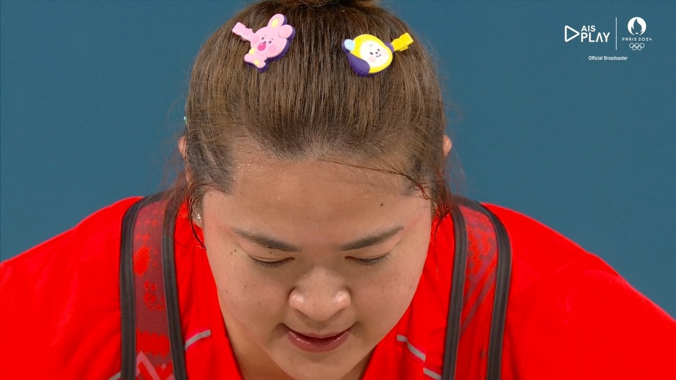 240811 Duangaksorn Chaidee, a Thai weightlifter, wore Cooky and Chimmy ...