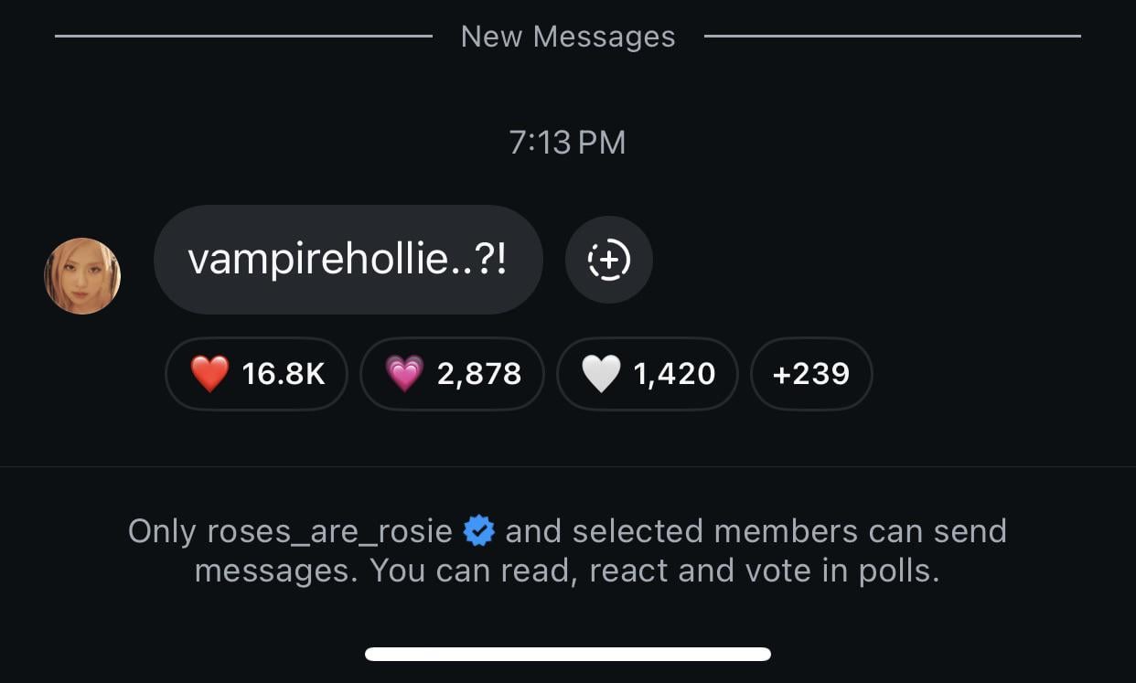 ROSÉ (BLACKPINK) teases the release of "vampirehollie" - PTKOREA