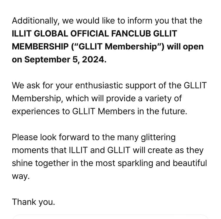 ILLIT - ILLIT GLOBAL OFFICIAL FANCLUB “GLLIT” MEMBERSHIP Will Be ...
