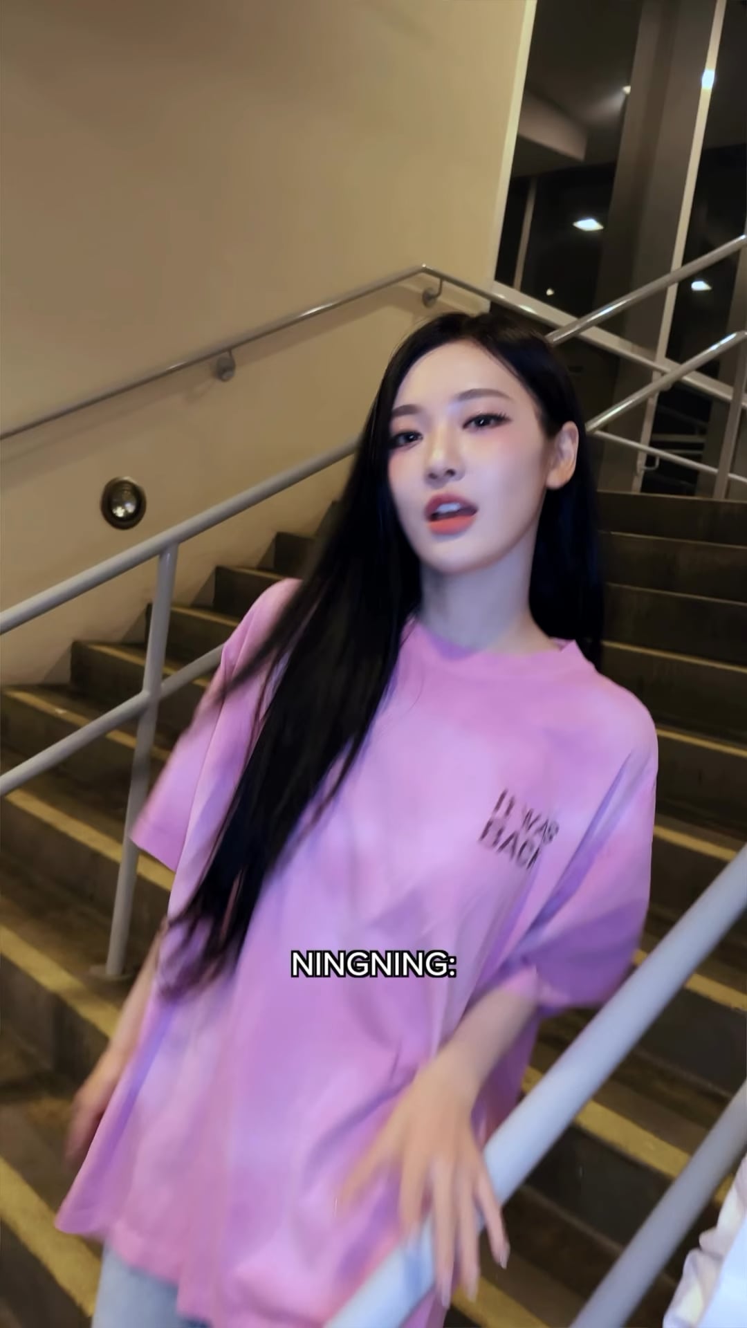 241001 aespa TikTok Update with Ningning & Winter - listening to 'Whiplash' for the first time ...