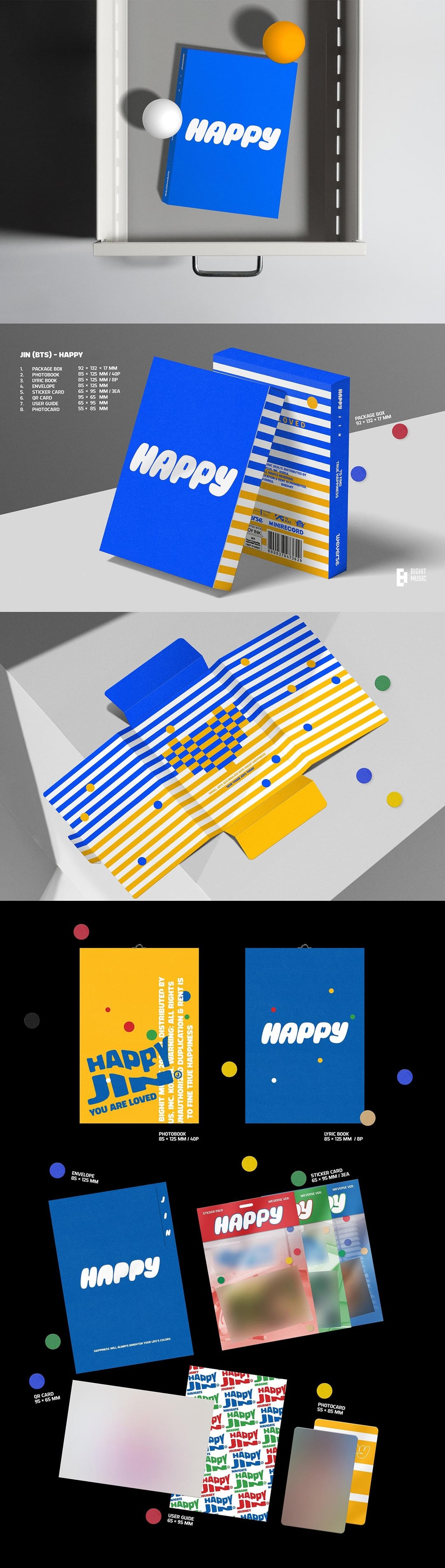 BTS Jin - 1st Solo Album: Happy (Album Packaging Previews) - PTKOREA