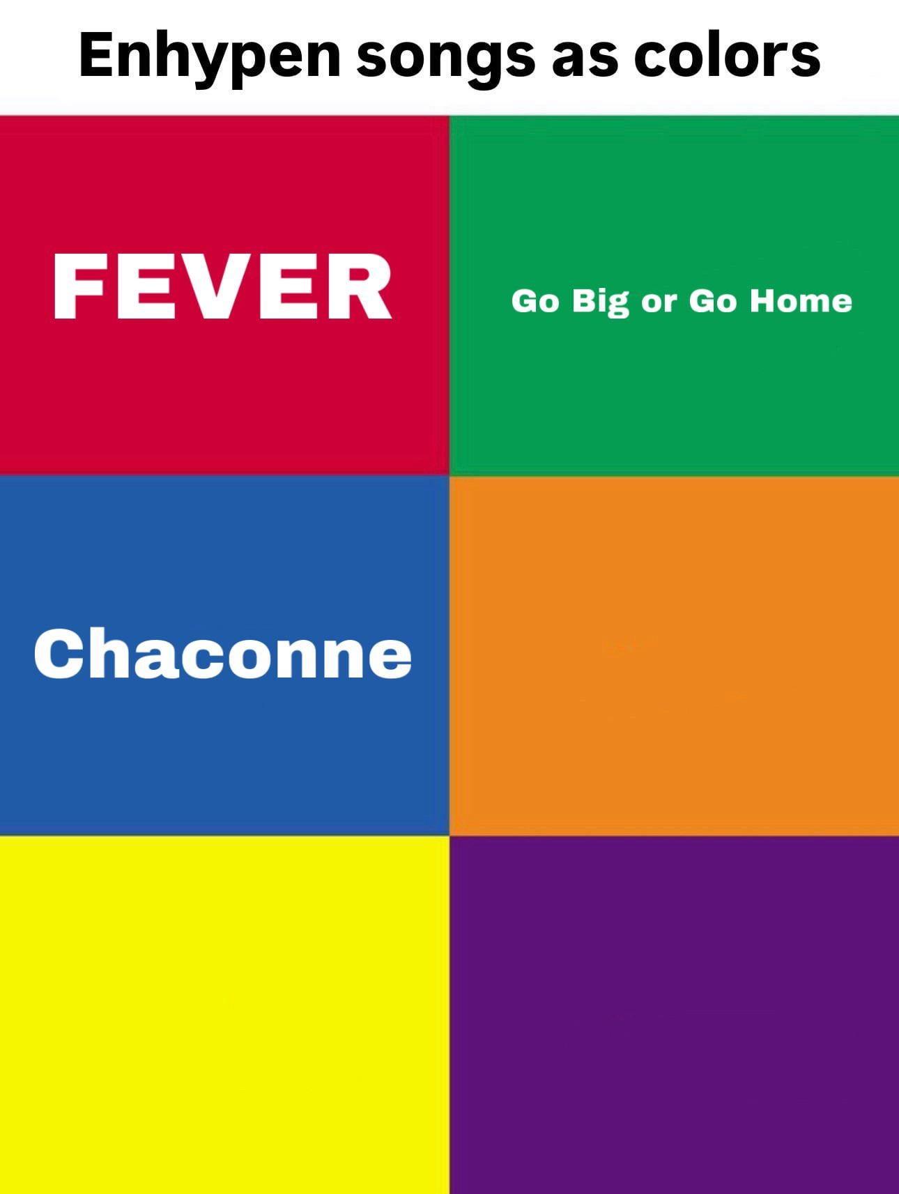 Enhypen songs as colors 🧡 - PTKOREA