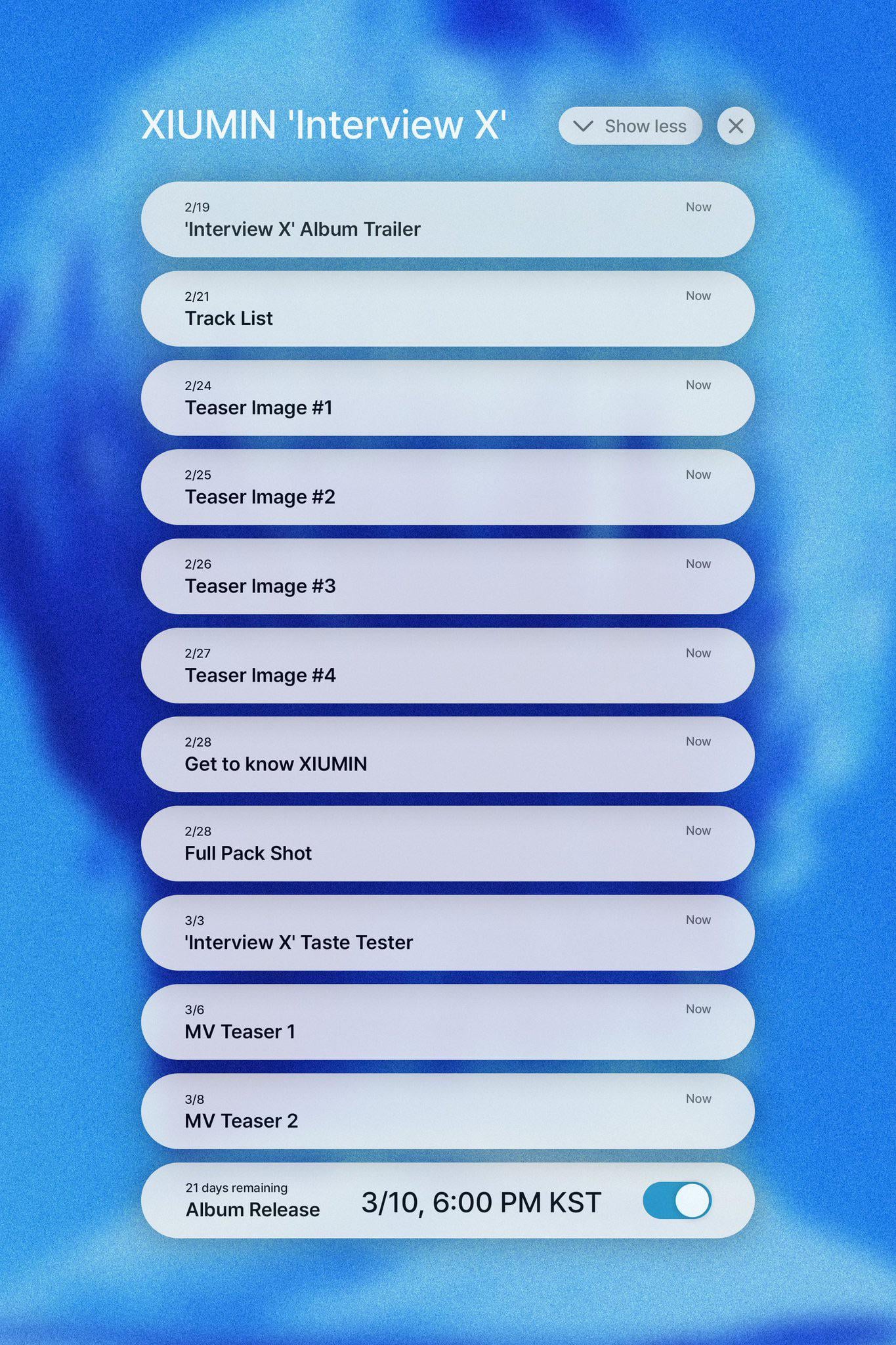 250217 Xiumin - 2nd Mini Album 'Interview X' (Scheduler) - PTKOREA