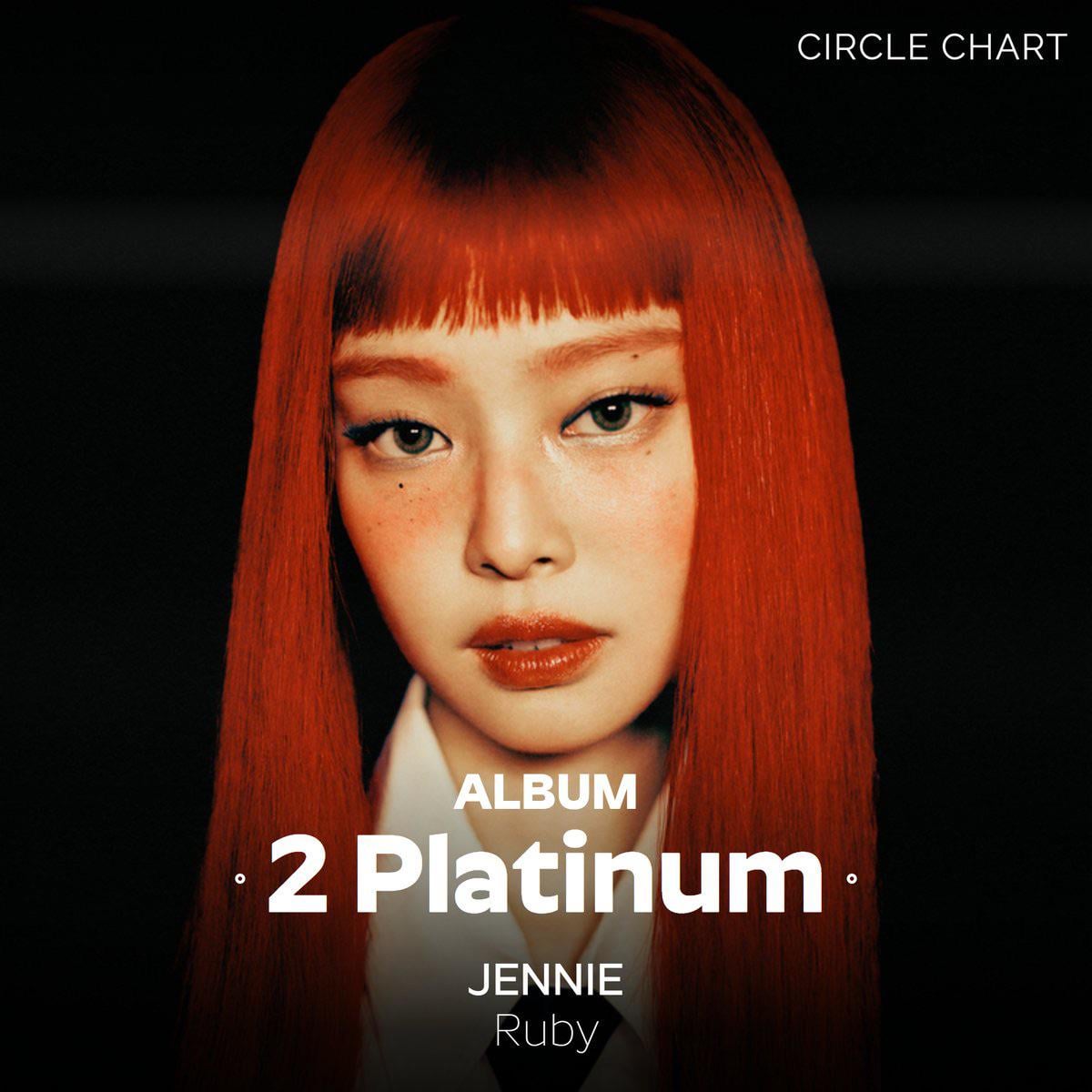 250508 Jennie - ‘Ruby’ (The 1st Studio Album) certified DOUBLE PLATINUM ...
