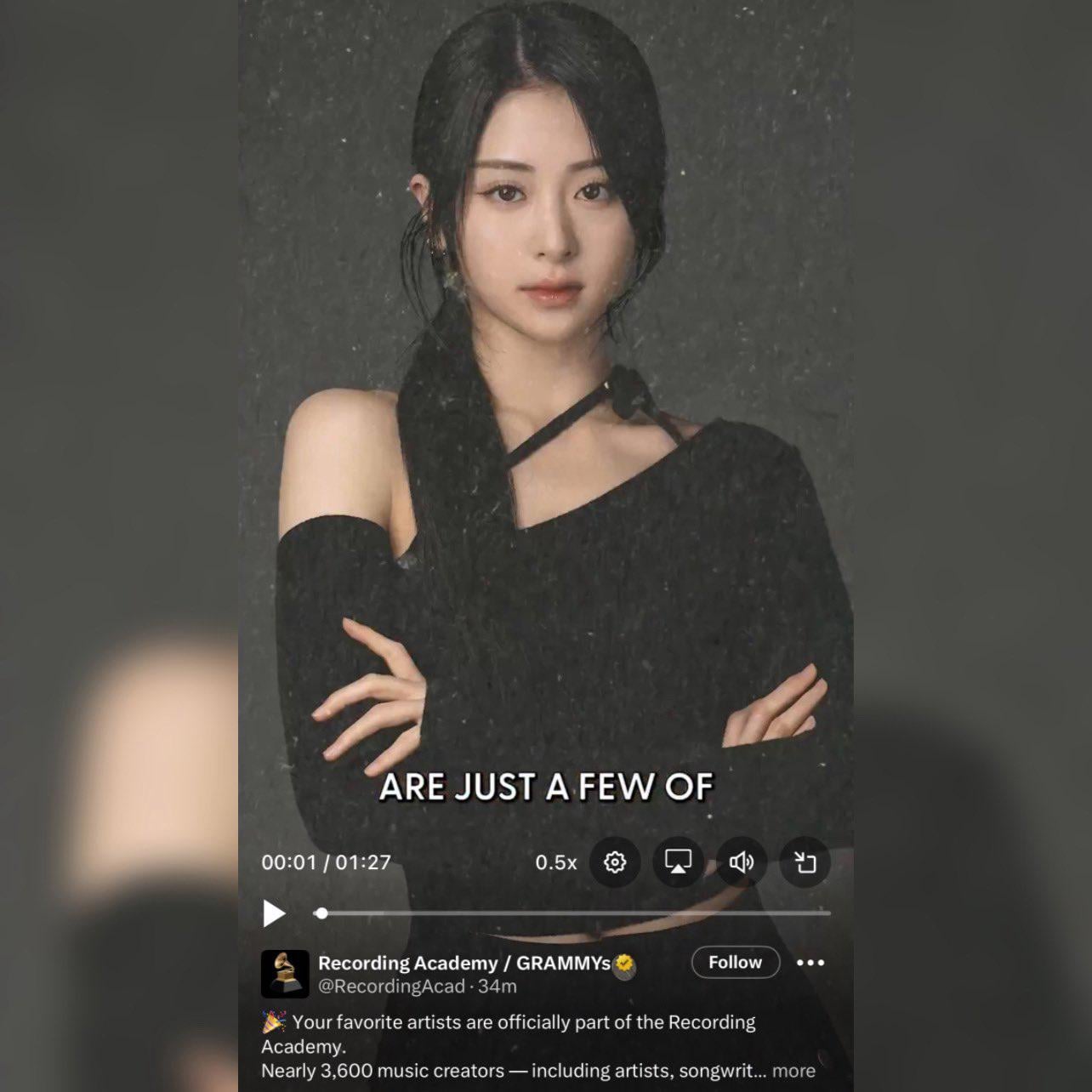 250710 Recording Academy Twitter Update - Huh Yunjin has been officially invited to join the ...